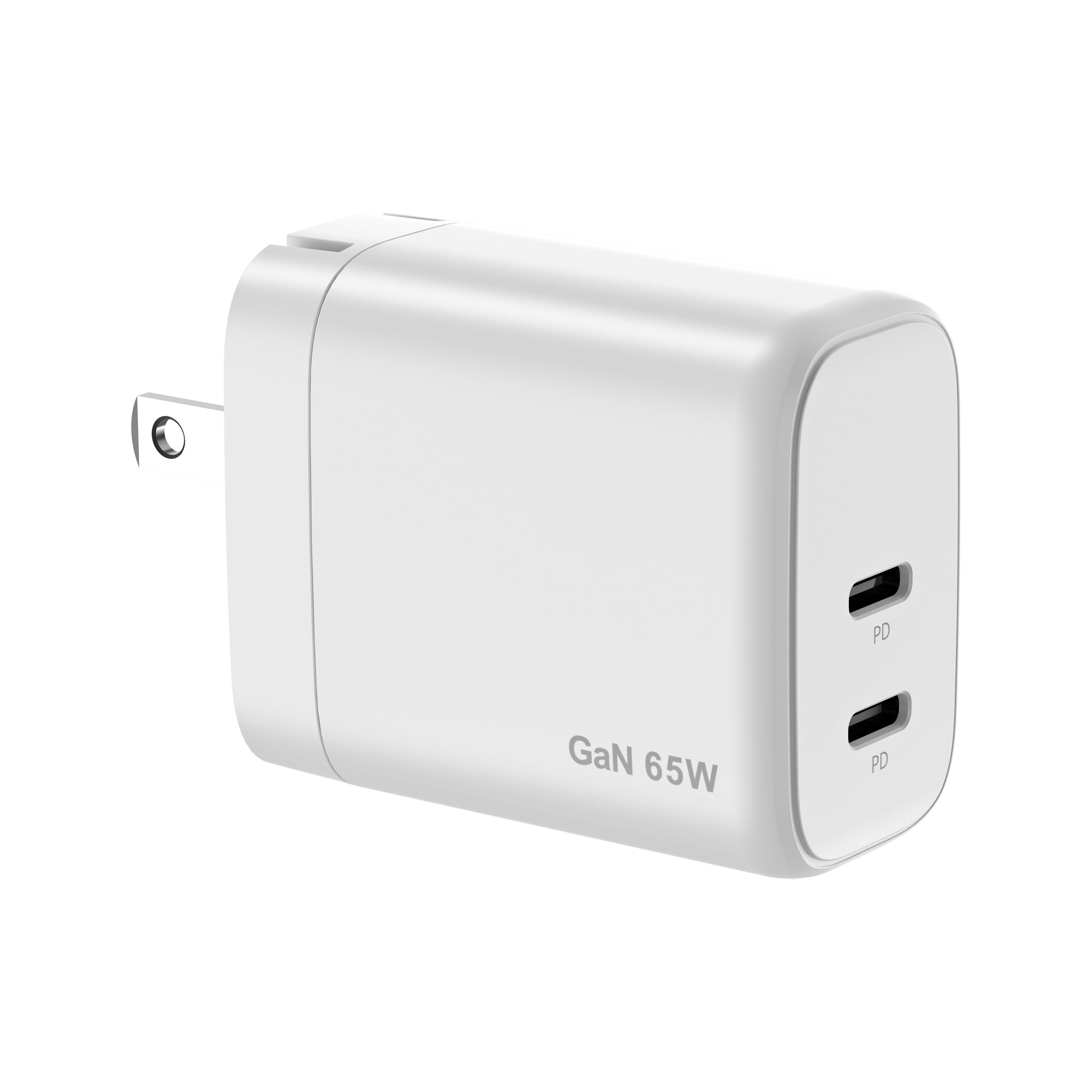 65W Dual Type C Ports GaN charger with EU,US,UK, AU, KC, BR,AR plug ...